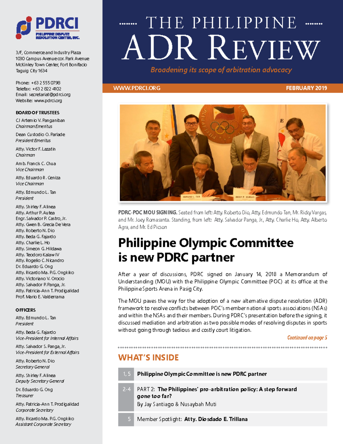 2019 02 Philippine ADR Review - THE PHILIPPINE ADR REVIEW ####### Broadening its scope of - Studocu