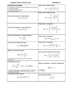 FIN 300 Midterm Cheat Sheet - Financial Statement Analysis Net Working ...