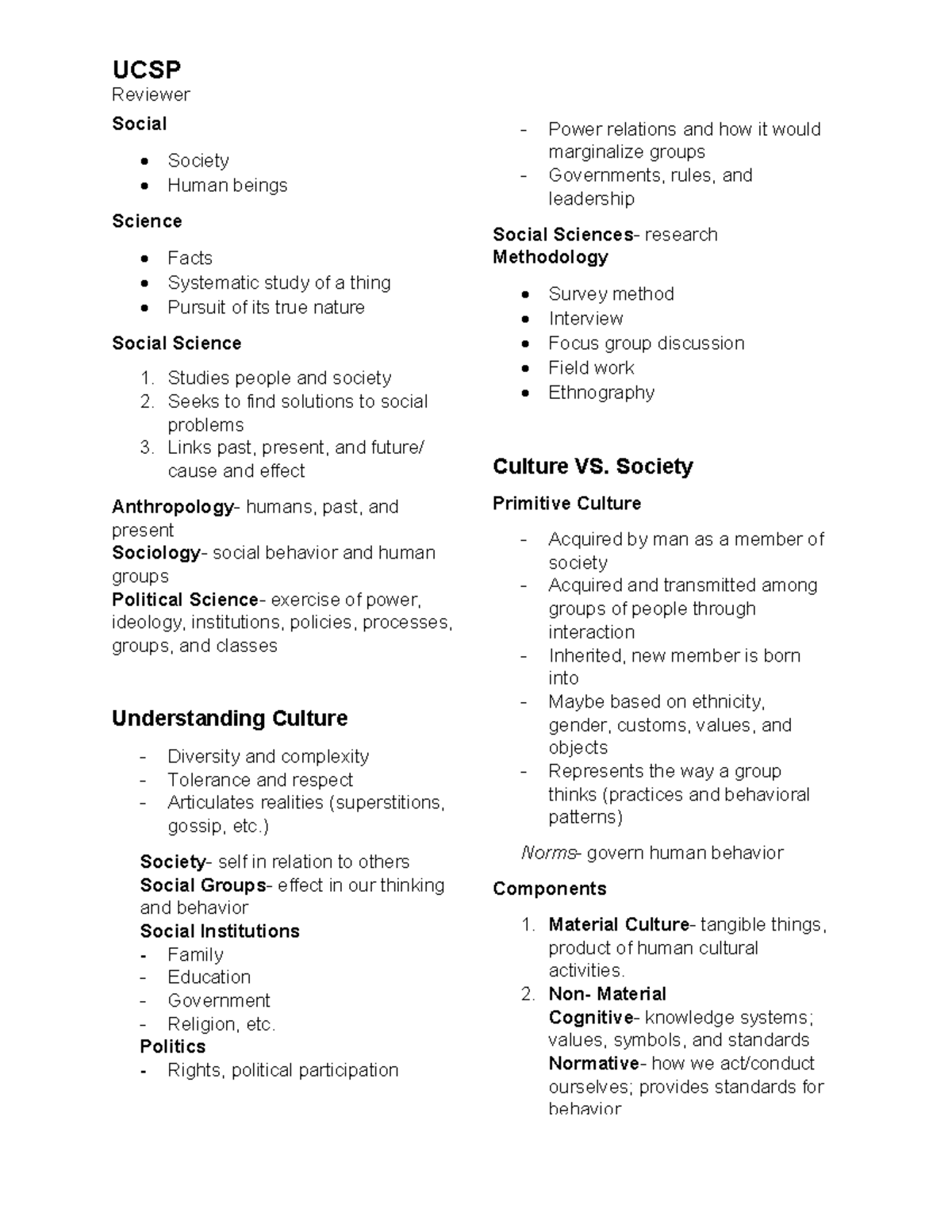 Pdfcoffee - For grade 11 - Reviewer Social Society Human beings Science ...