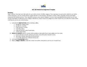 ACC 330 Project One Milestone One Template - ACC 330 Project One ...