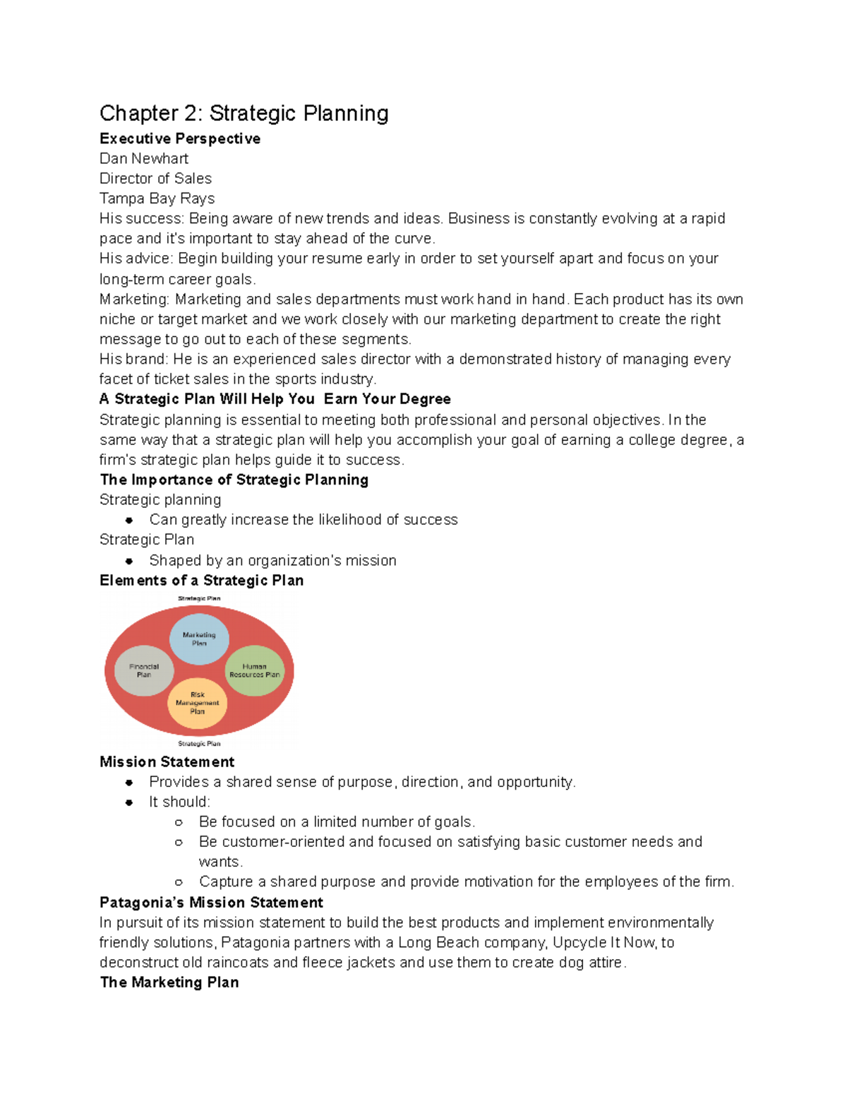 Strategic Planning - Chapter 2: Strategic Planning Executive ...