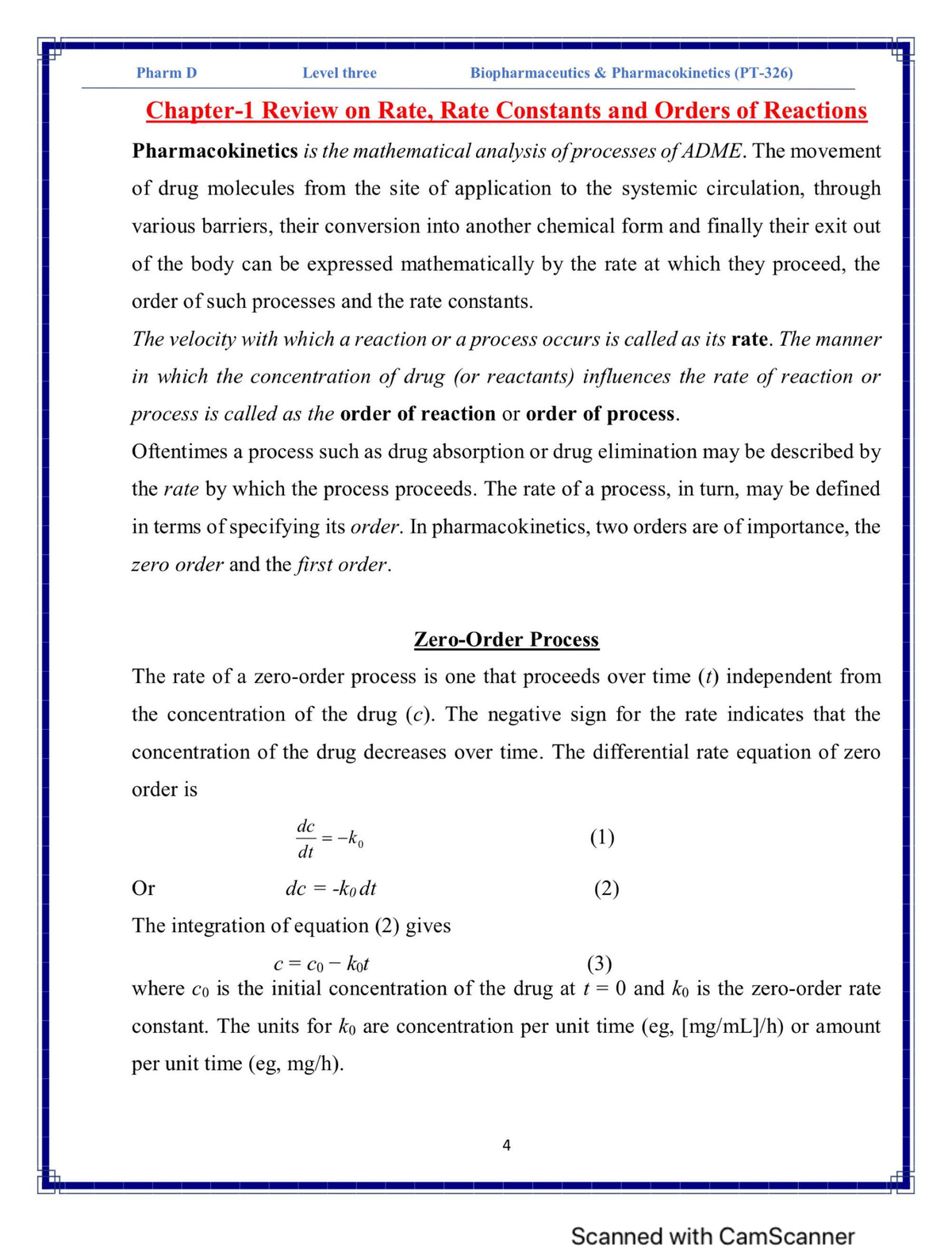 Review on Rate - Biopharmacy And Pharmacokinetics - Studocu