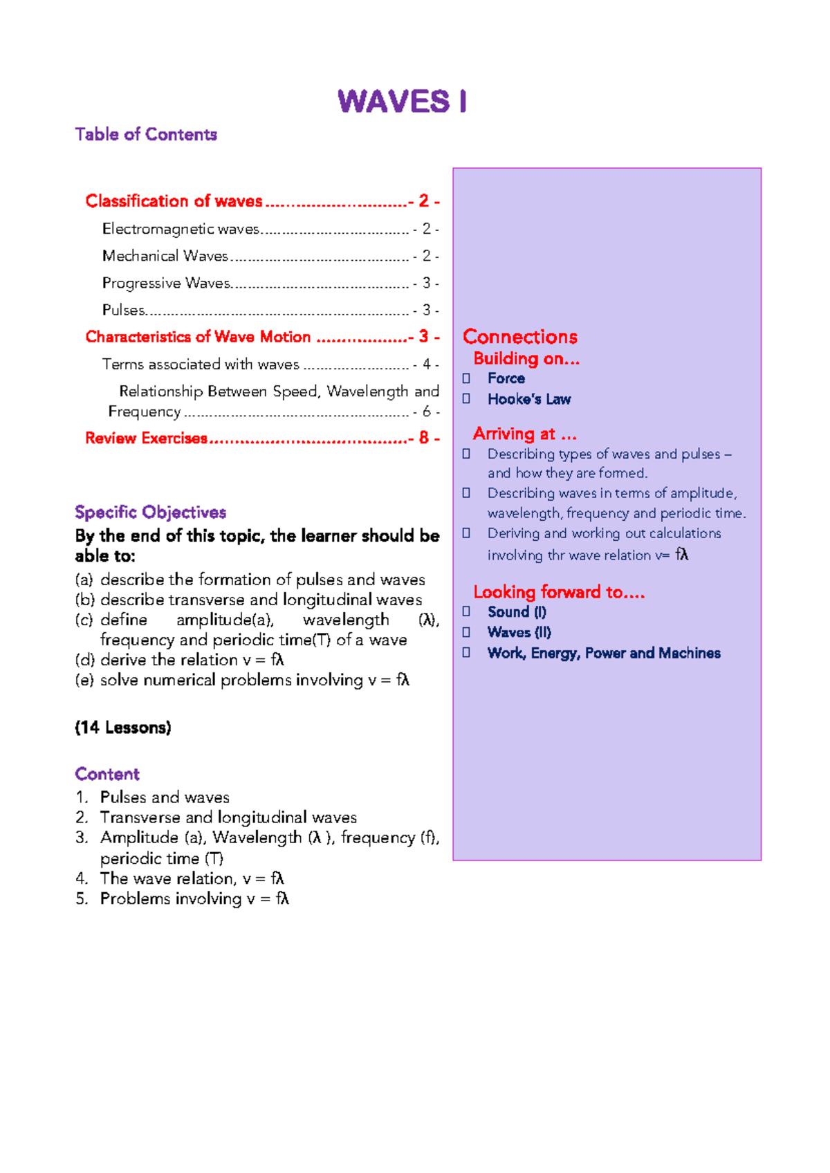 2.8 Waves I - Summary Pýcha a předsudek - WAVES I Table of Contents ...
