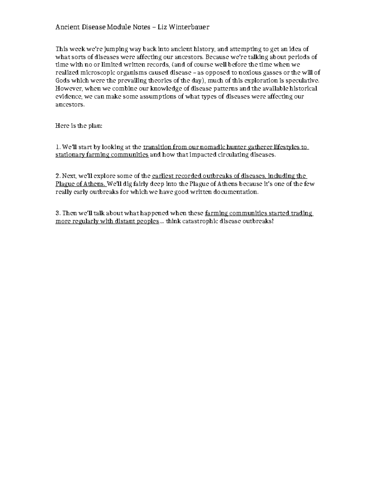 Ancient lecture notes - This week we’re jumping way back into ancient ...