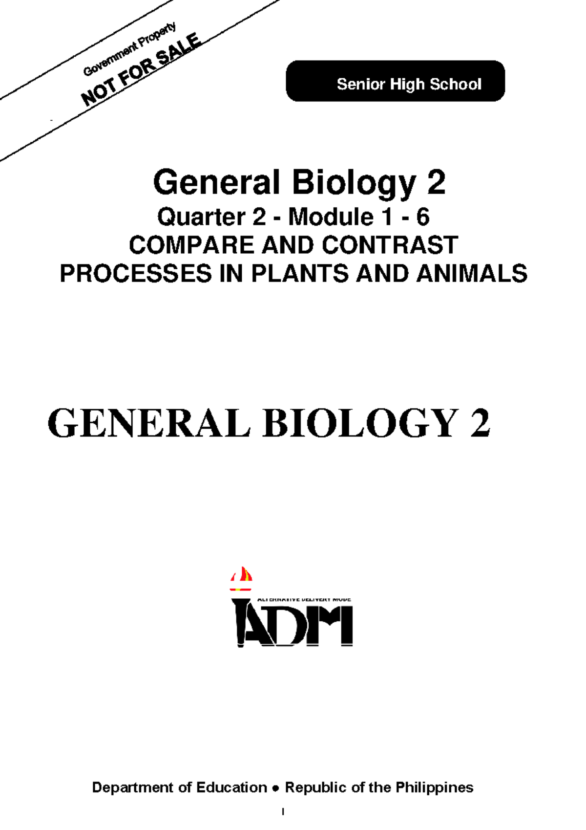 Done BIO-2-Q2 WEEK-1-6 - NOT General Biology 2 Quarter 2 - Module 1 - 6 ...