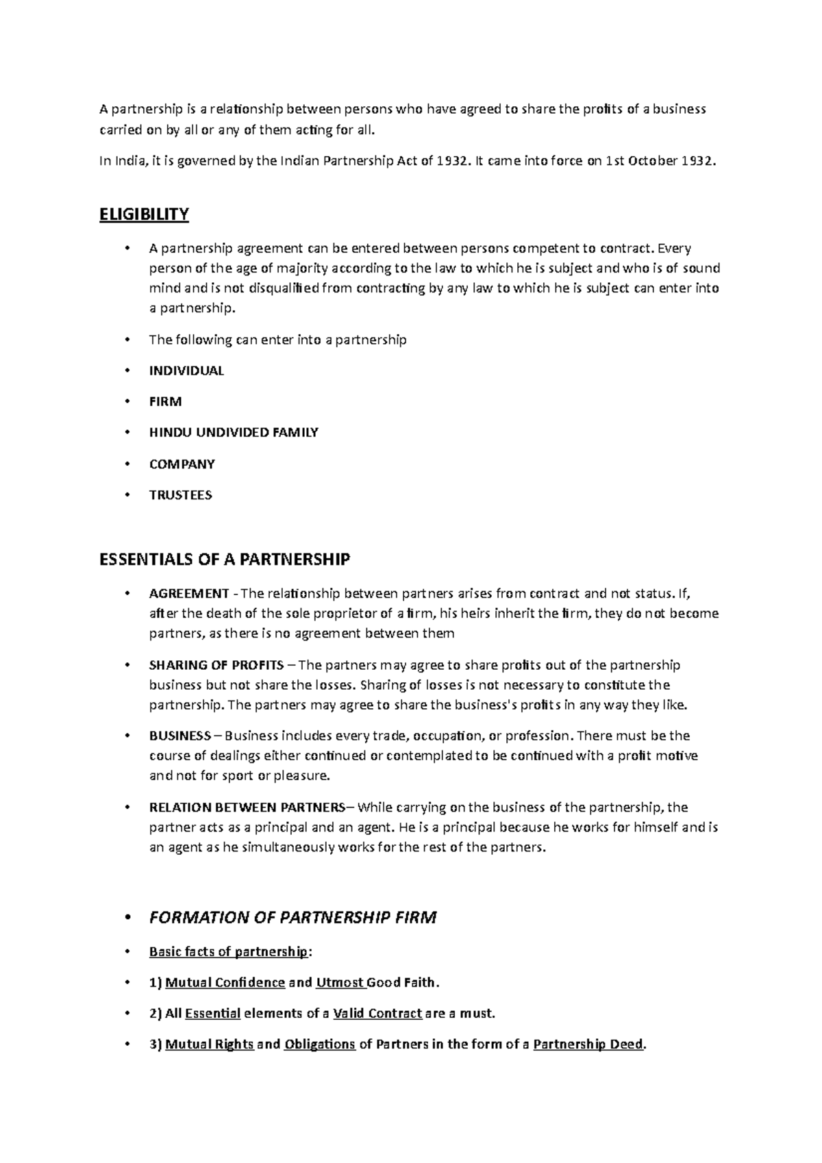 Indian Partnership Act - A partnership is a relationship between ...