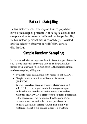 Lottery method for selecting simple random sampling - Lottery Method It ...