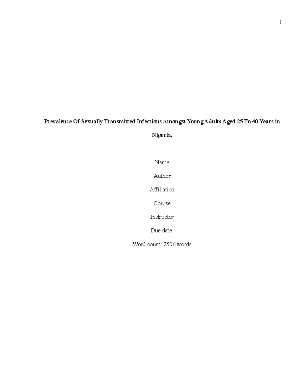 AS2 Research Proposal - Business assignment - Prevalence Of Sexually ...