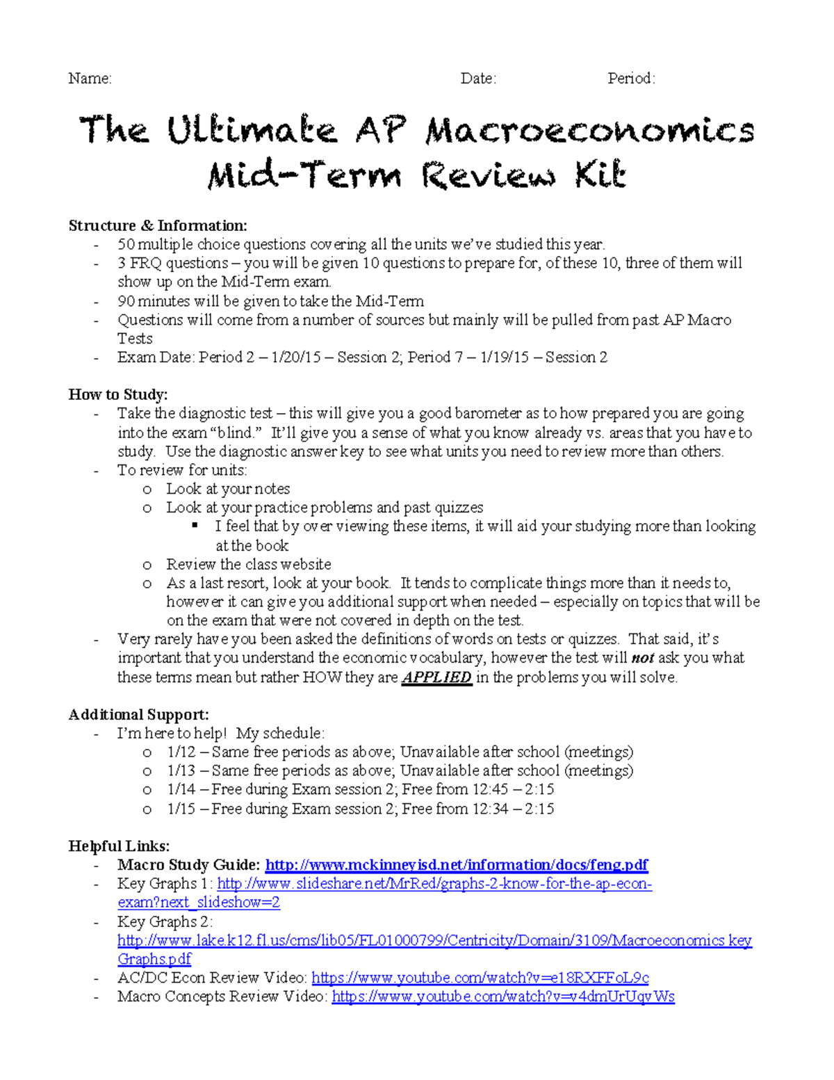 Ap macro mid term study guide upload pdf - Name: Date: Period: The Ultimate AP Macroeconomics ...