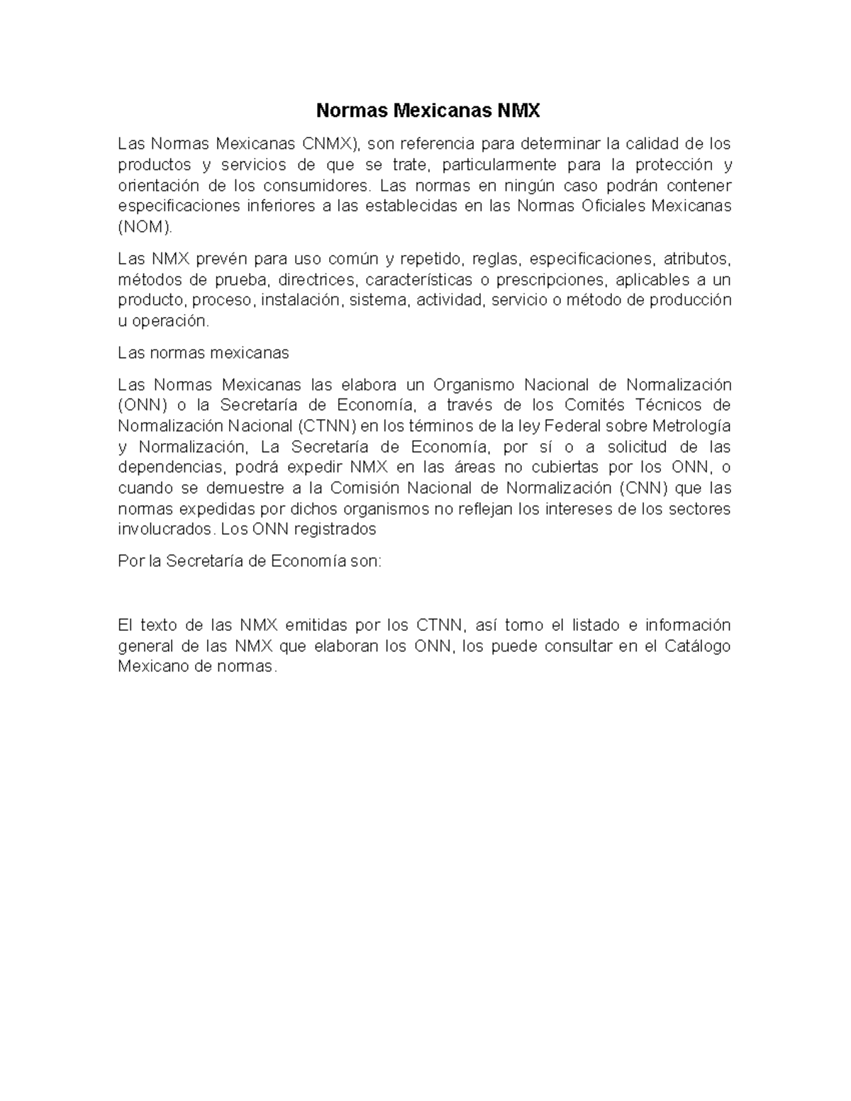 Normas docx - Mtr. Mariana Martinez - Normas Mexicanas NMX Las Normas ...