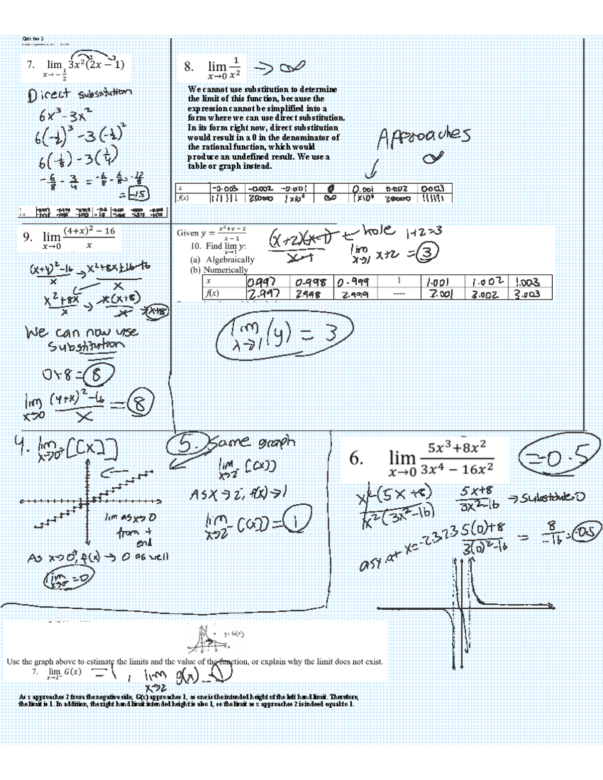 Hw 2 editedd - AP CALC BC HW - :H FDQQRW XVH VXEVWLWXWLRQ WR GHWHUPLQH ...