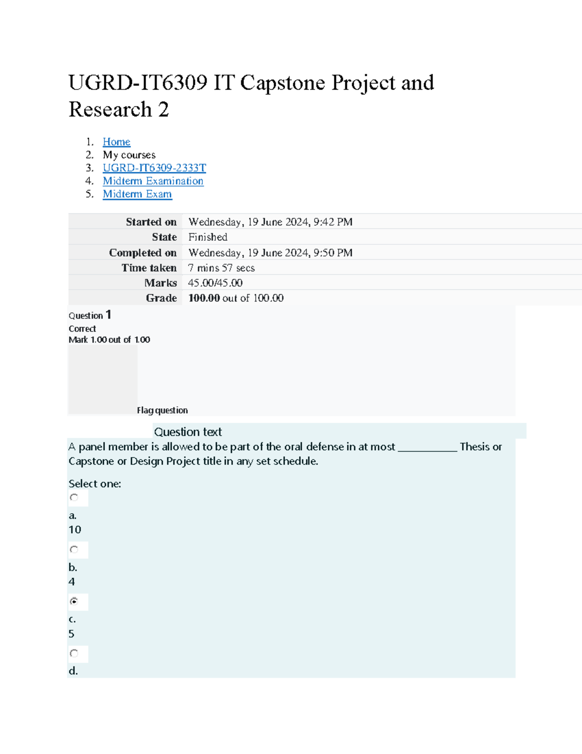 IT Capstone 2 EXAM MADE BY BINI Colet - UGRD-IT6309 IT Capstone Project ...