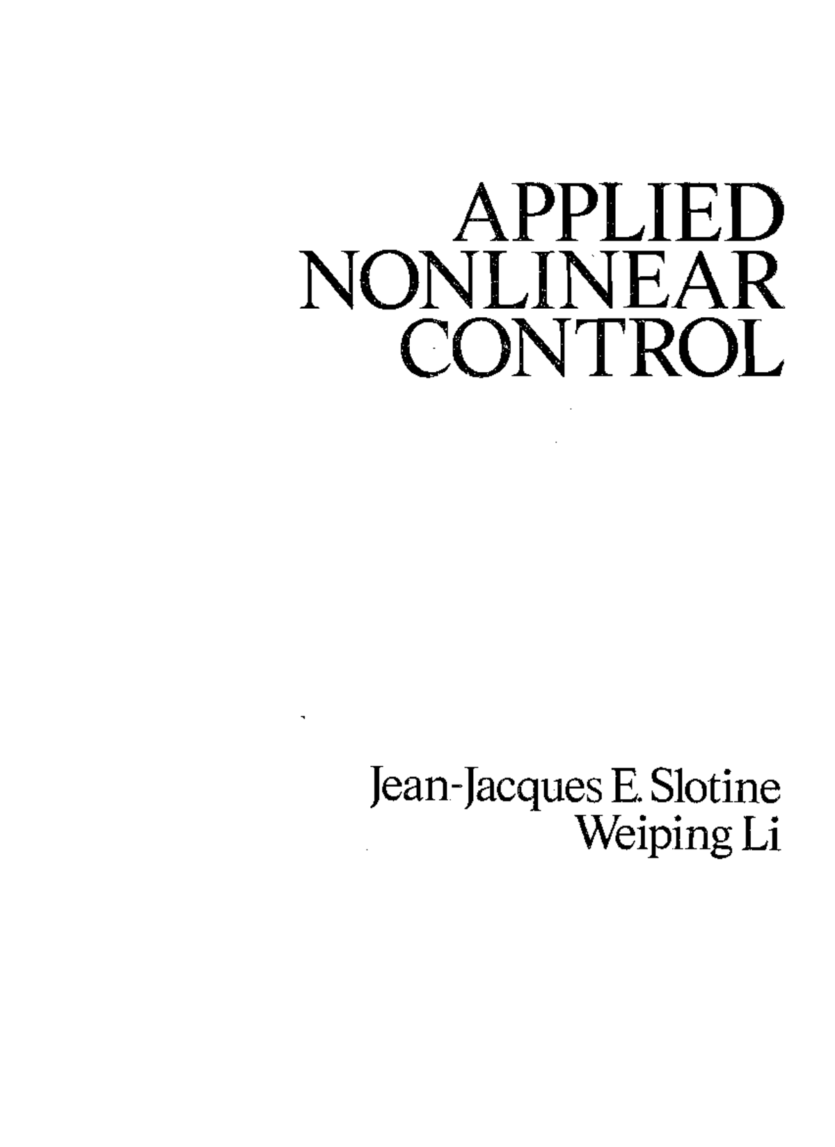 227351247 Llinear Control Systems Page 1 49 - APPLIED NONLINEAR CONTROL ...