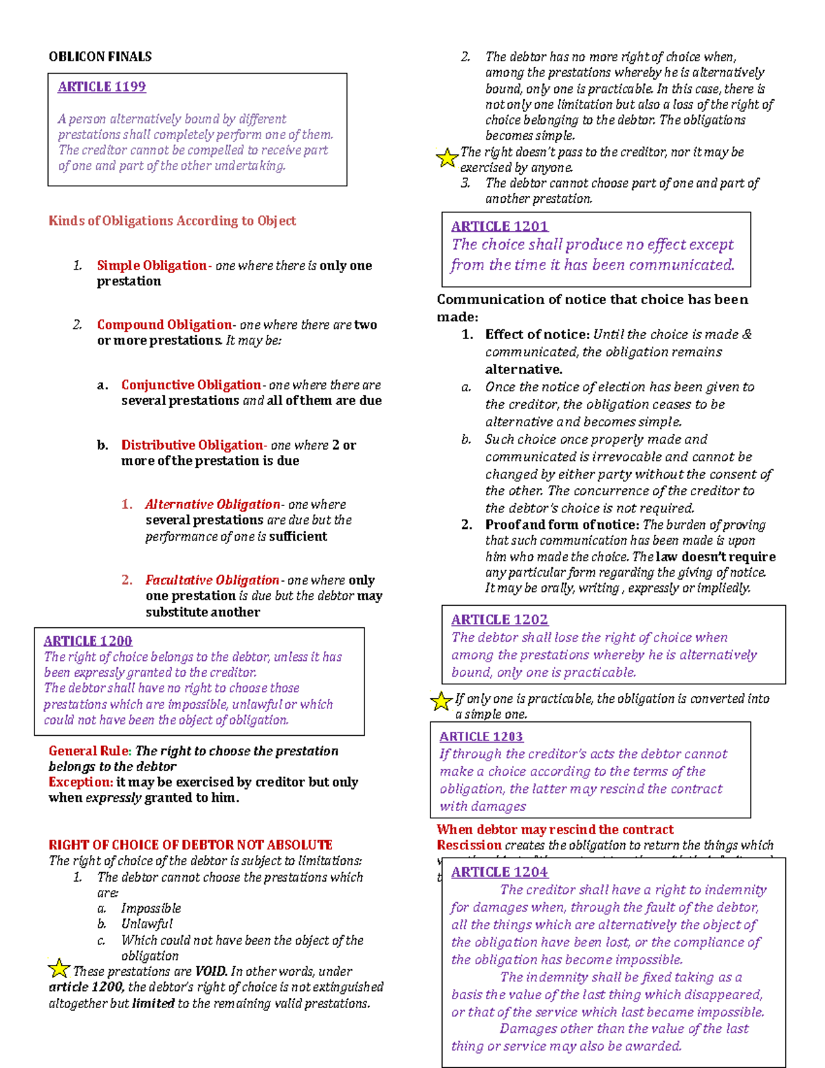 Article-1999-1206 - Lecture notes 1 - OBLICON FINALS Kinds of ...