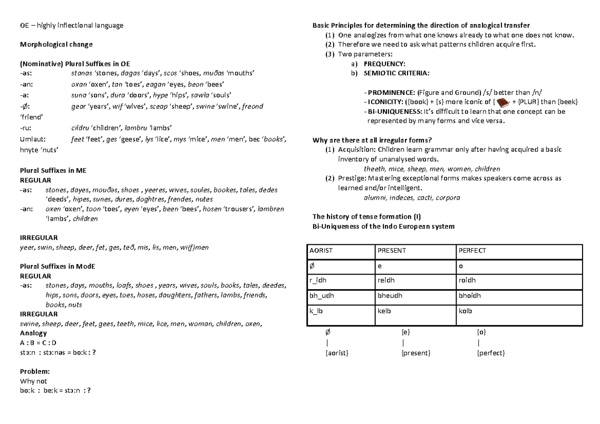 Ho E 12 - History of English Prof. Klaus & Ritt - OE – highly ...