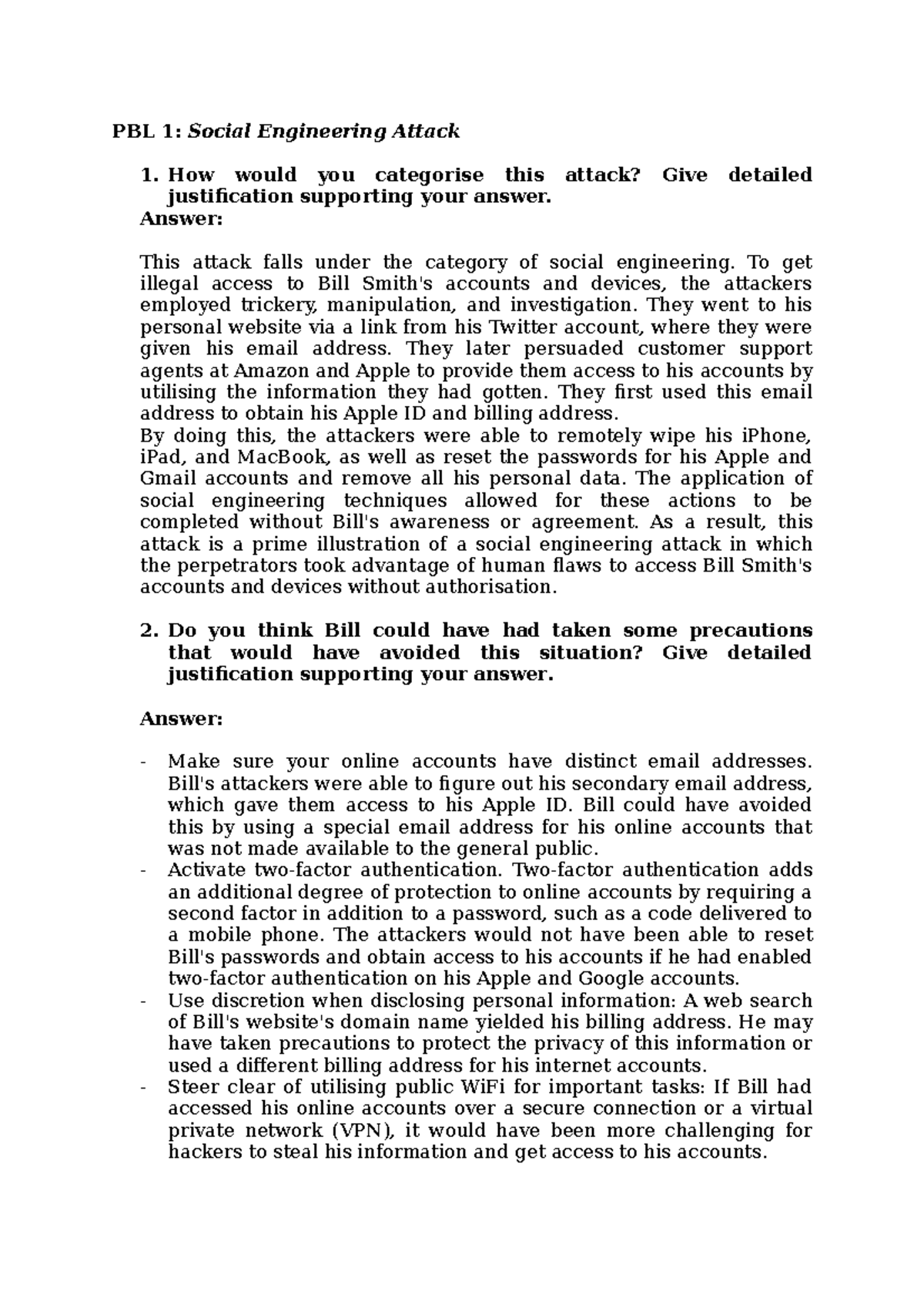 PBL of MN604 cyber - PBL 1: Social Engineering Attack How would you ...