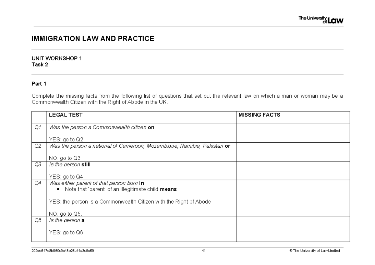 2324 imm ws01 ce02 task02 t - IMMIGRATION LAW AND PRACTICE UNIT ...