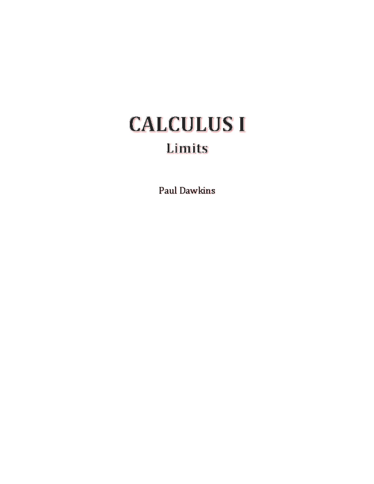Calc I Limits - Paul Dawkins Calculus I i Table of Contents Chapter 2 ...