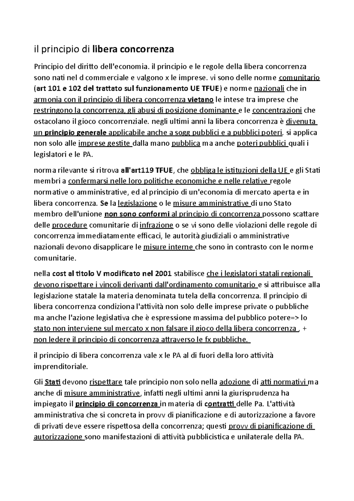 Il principio di libera concorrenza. diritto amministrativo - Sicurezza ...