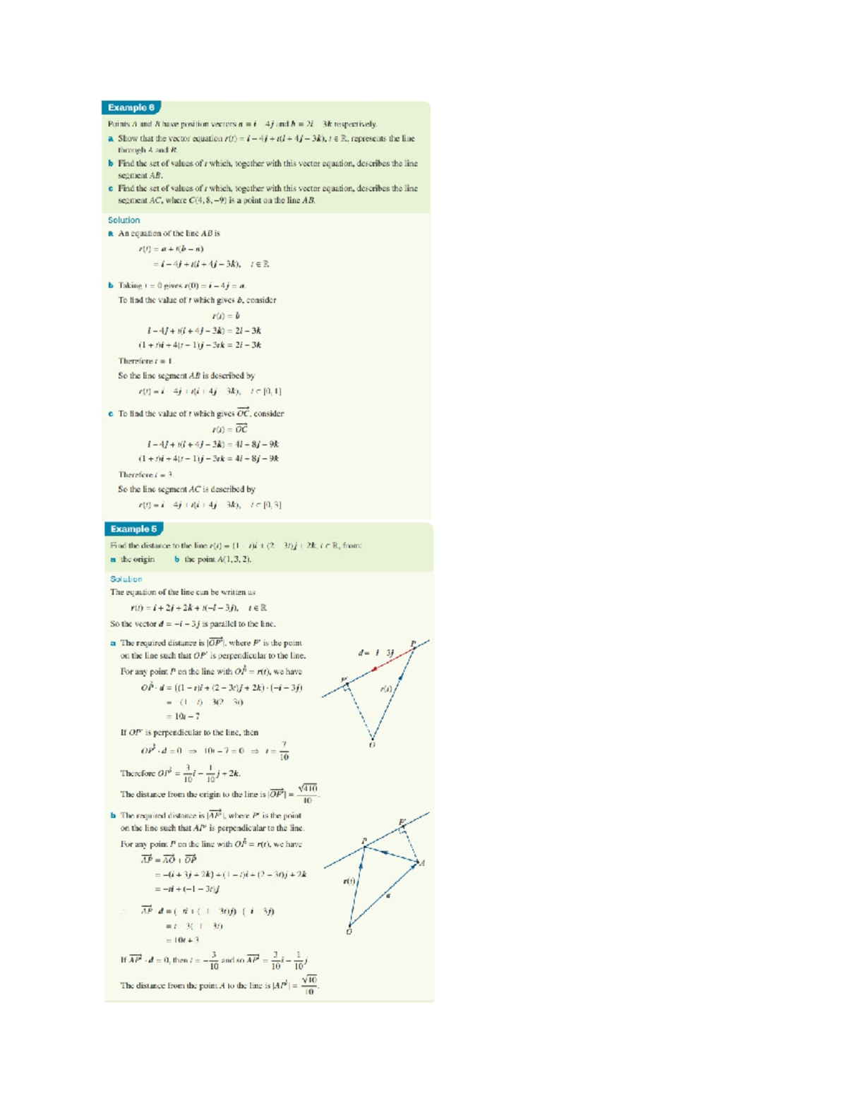 Worked examples chapter 5 - Example 6 Points A and B have position vectors a and b 2i 3k - Studocu