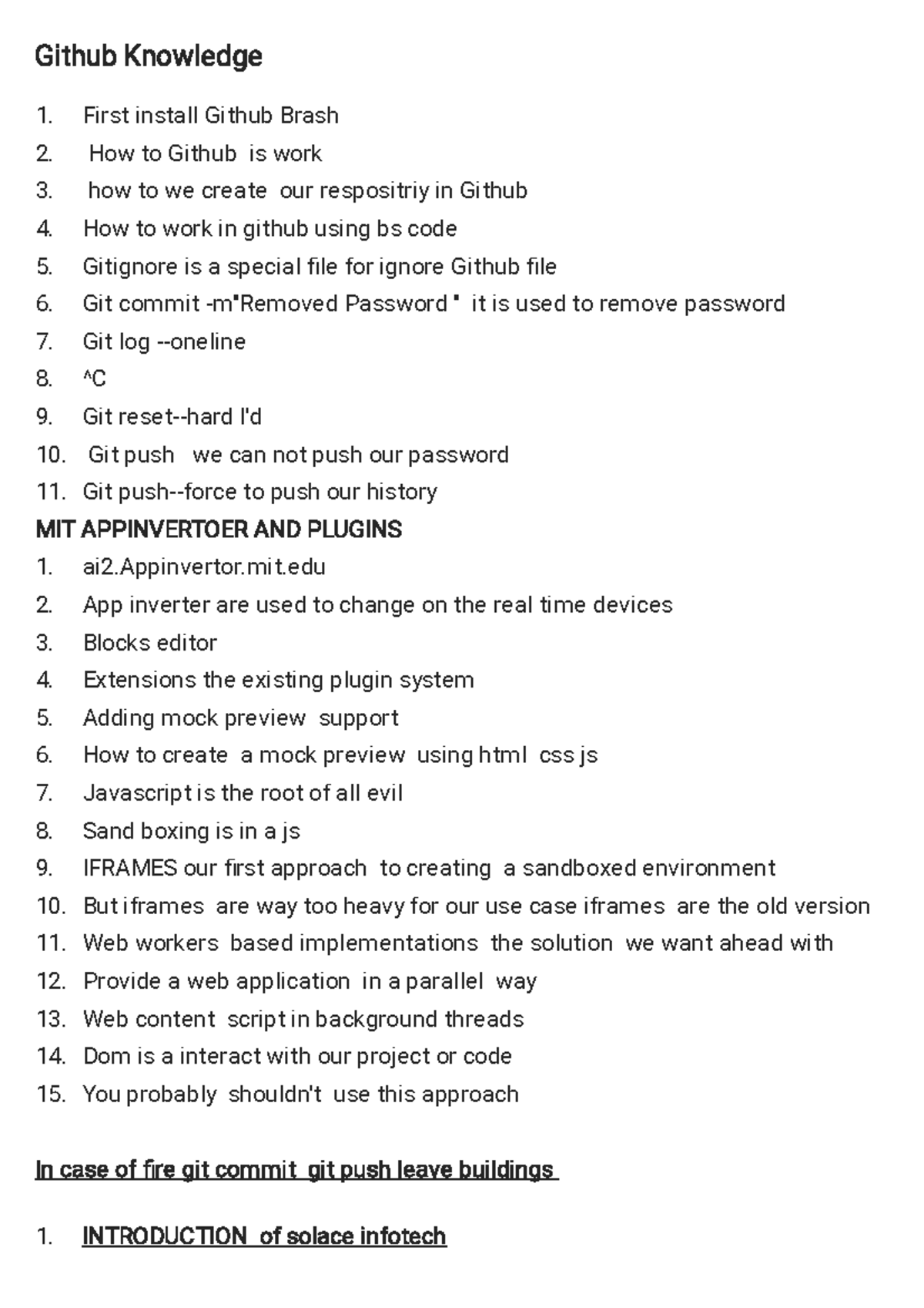 Samsung Notes - Github Knowledge 1. First install Github Brash 2. How ...
