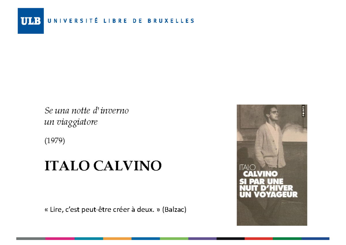 PP Calvino - ITALO CALVINO Se una notte d'inverno un viaggiatore (1979 ...