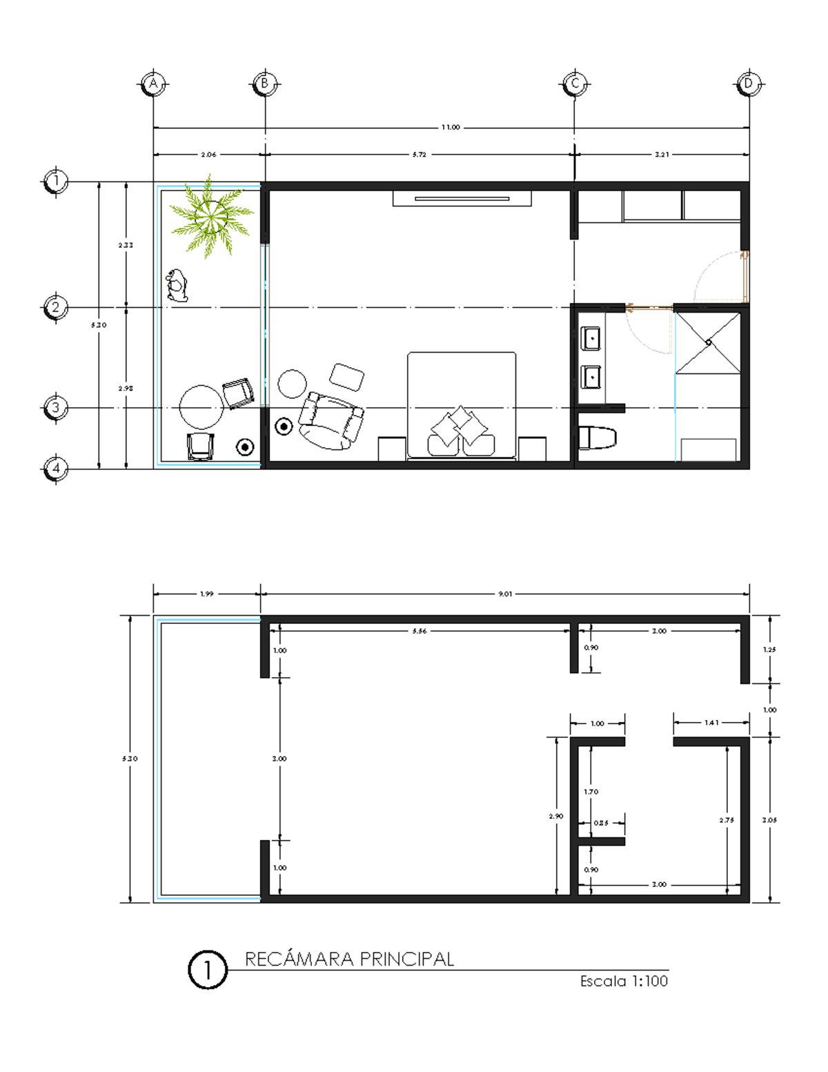 Recámara Principal Plano Ejercicio 3 - ####### A B C D ####### 11 ...