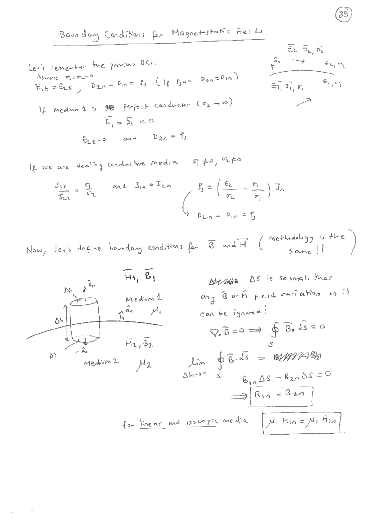 Lecture note set #9 - 89 Bounday Conditions for Magnetostatic Field E2 ...