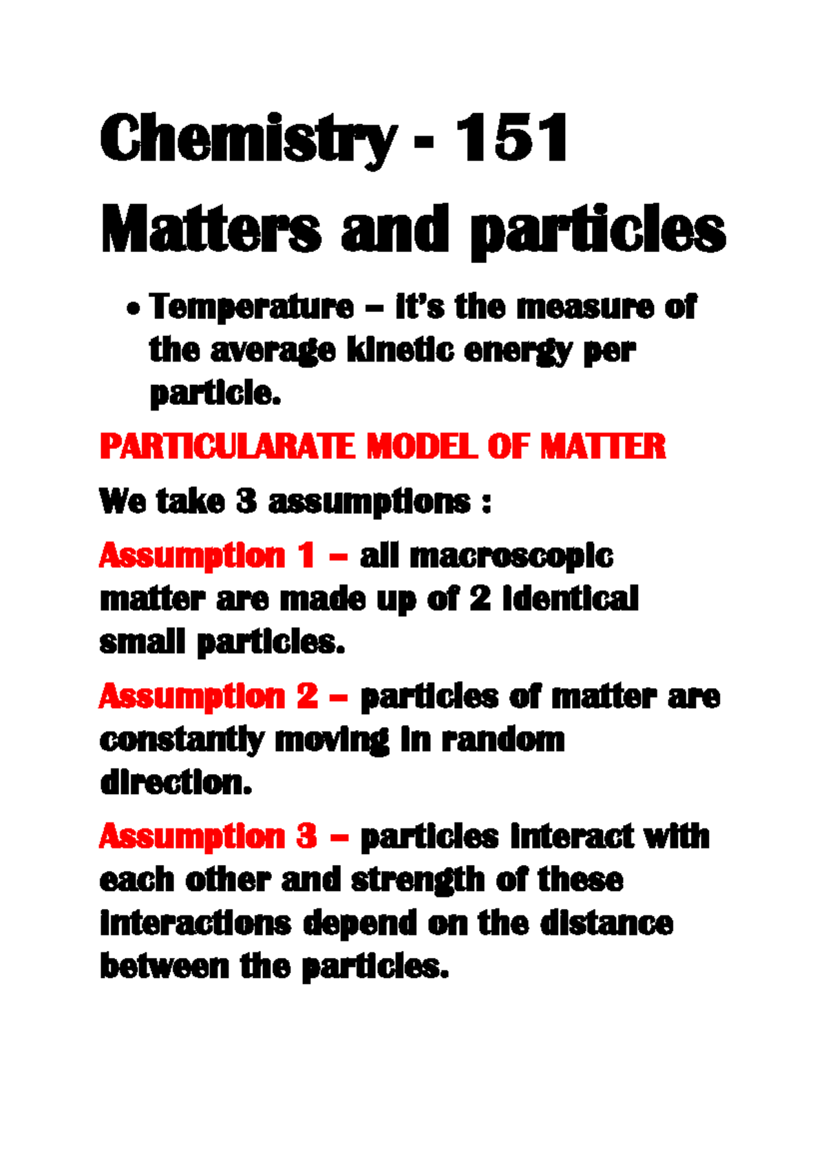 Chemistry - matter and particles - Chemistry - 151 Matters and ...