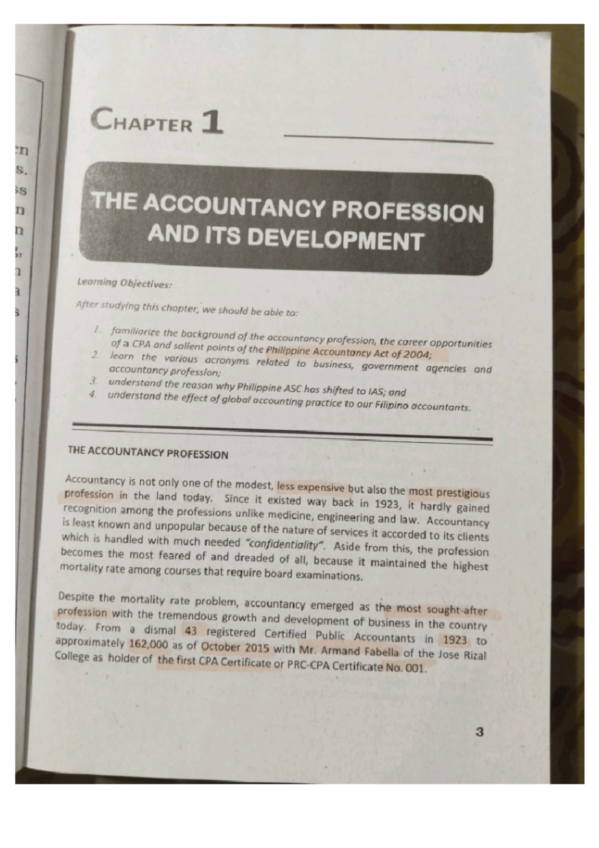 Fundamentals of Accounting (By Lopez, Chapter 1) - Bachelor of Science ...