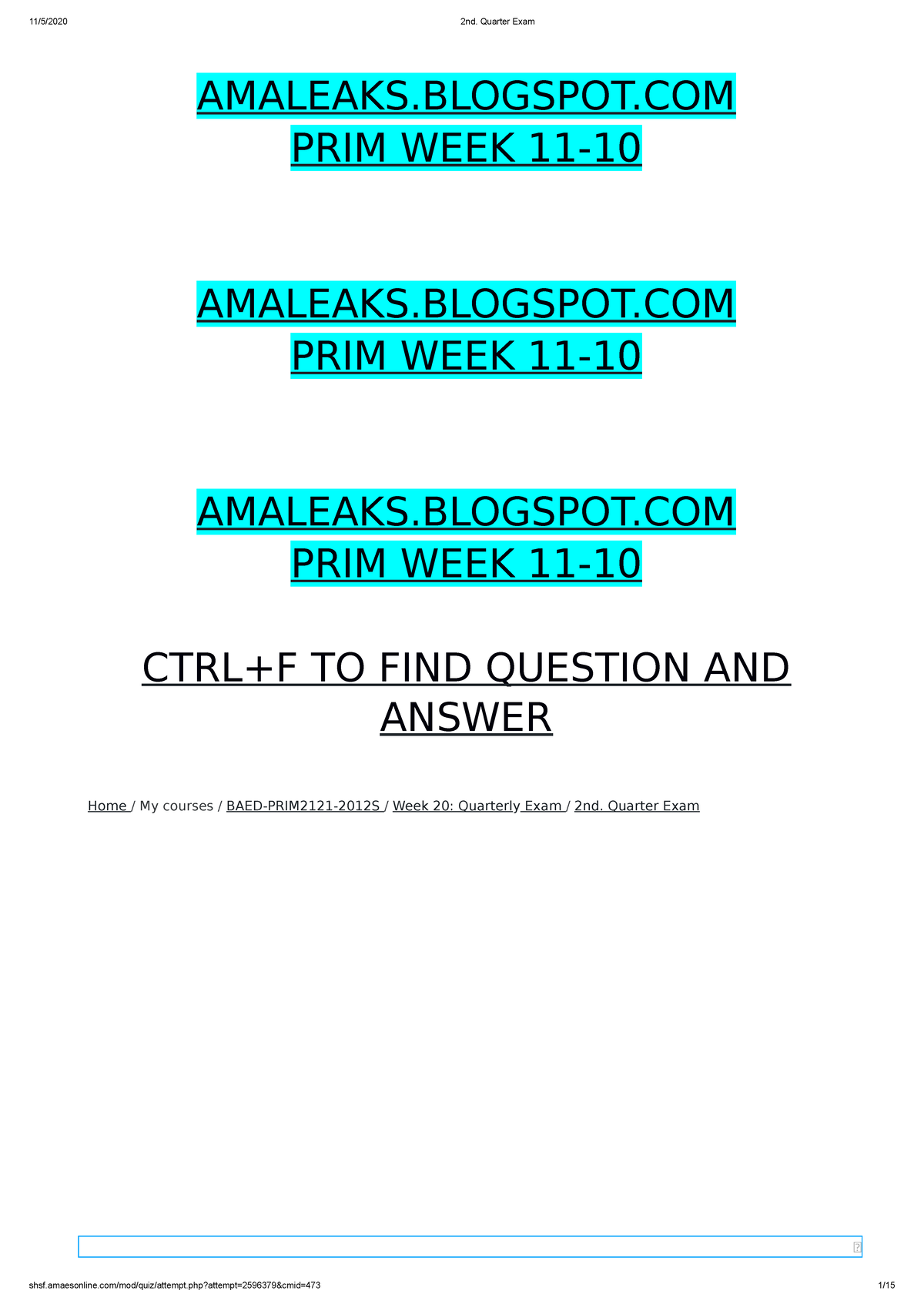 [ Amaleaks. Blogspot.COM] PRIM WEEK 11-10 - AMALEAKS.BLOGSPOT PRIM WEEK 11- AMALEAKS.BLOGSPOT ...