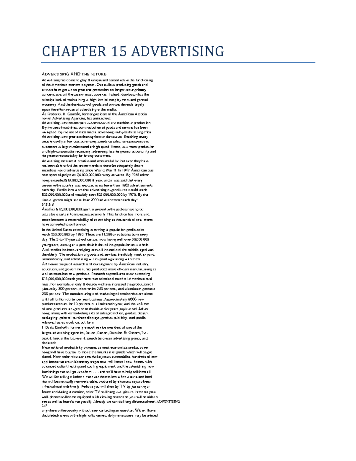 Chapter 15 Advertising - CHAPTER 15 ADVERTISING ADVERTISING AND THE ...