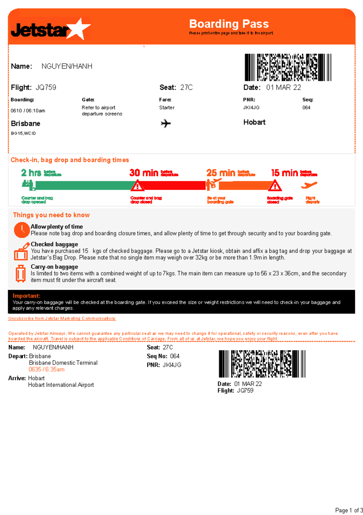 Plane-ticket-arrival - Boarding Pass Please print entire page and take ...