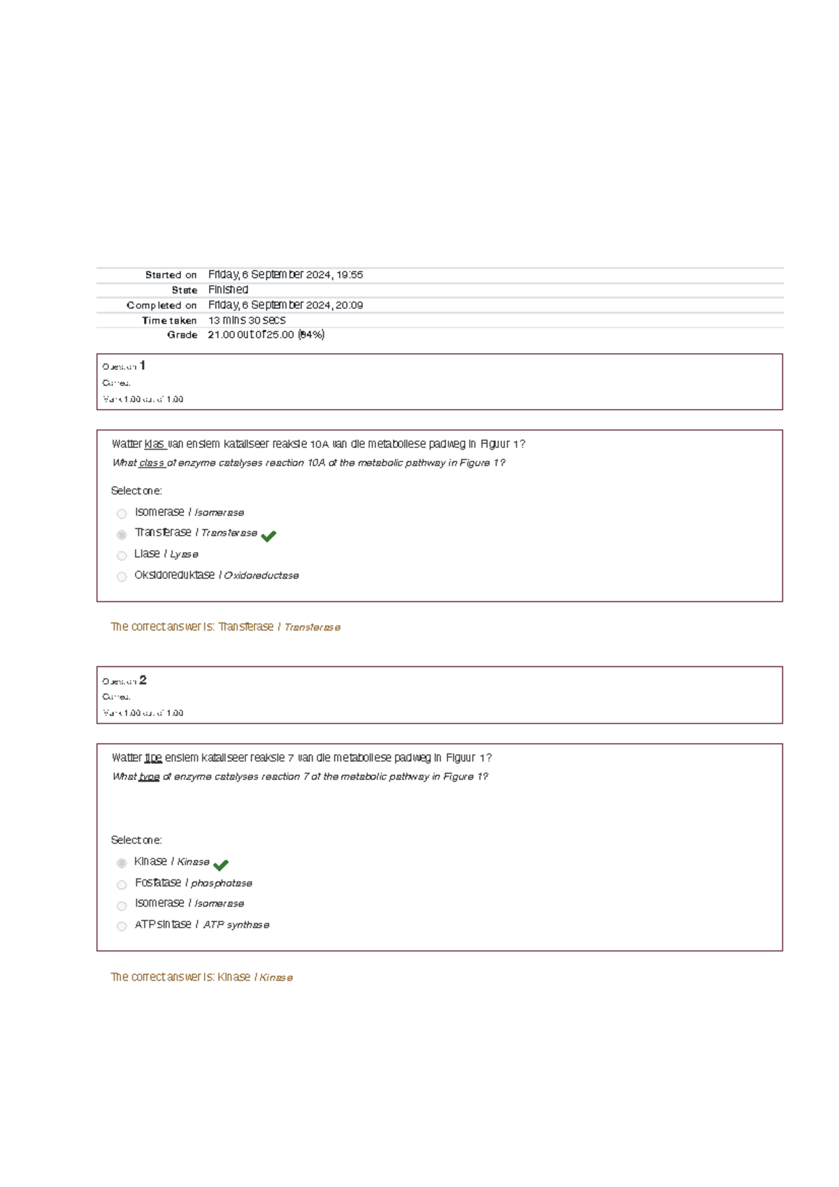 Biochem Tut Test 2 - Tutorial test for tut 2 - 2024 - Started on Friday ...