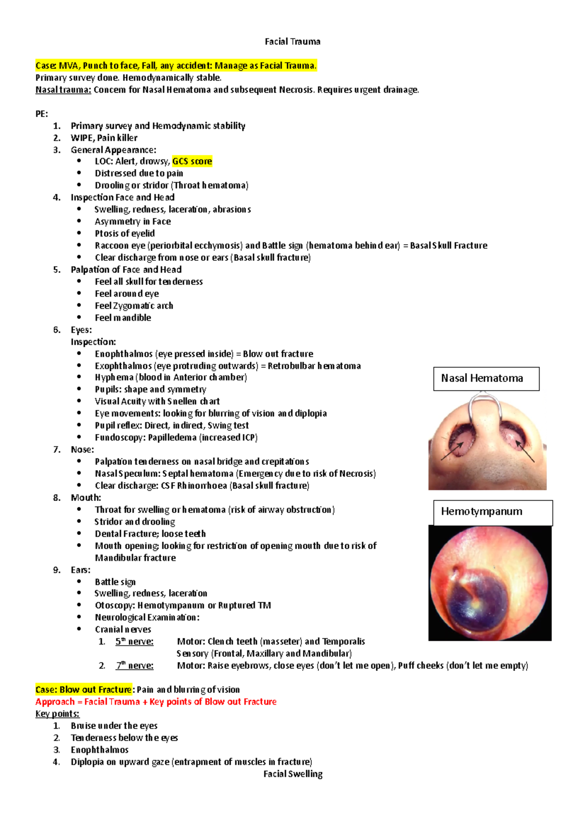 Facial Trauma Physical Examination - Facial Trauma Case: MVA, Punch to ...