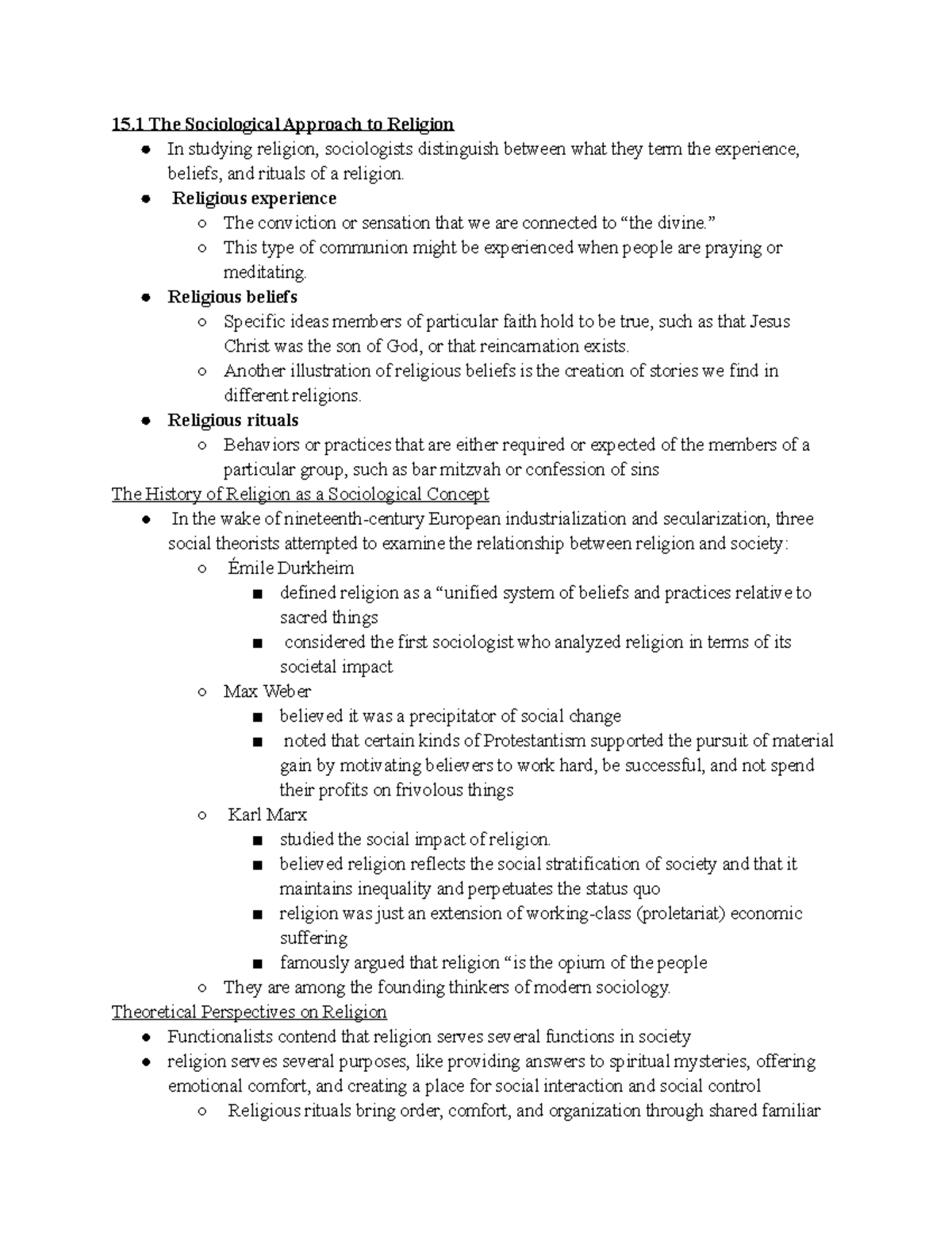 SOC 100 CH 15 - Lecture notes 9 - 15 The Sociological Approach to ...