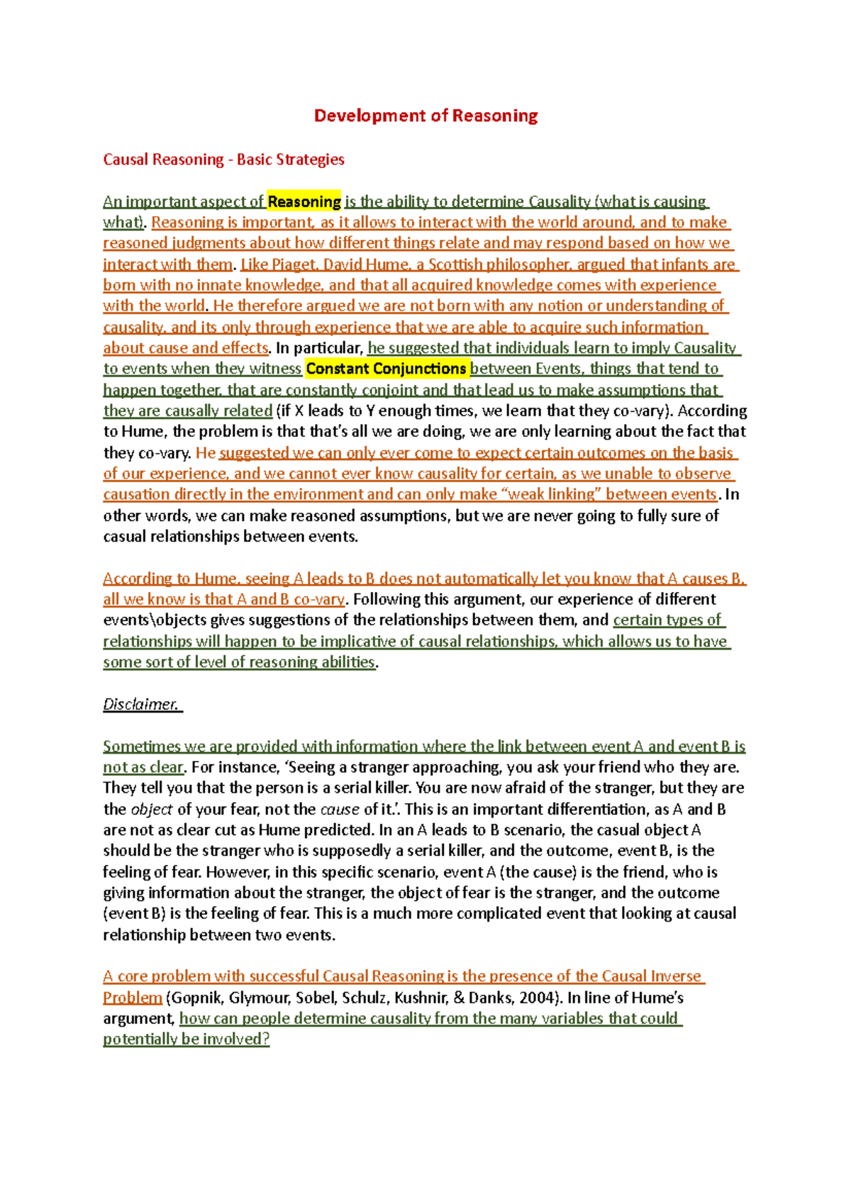 Developmental Psychology 7 - Development of Reasoning - Development of ...