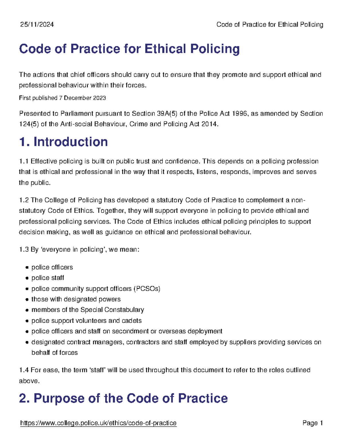 Code of practice for ethical policing 1732572270 - Code of Practice for ...