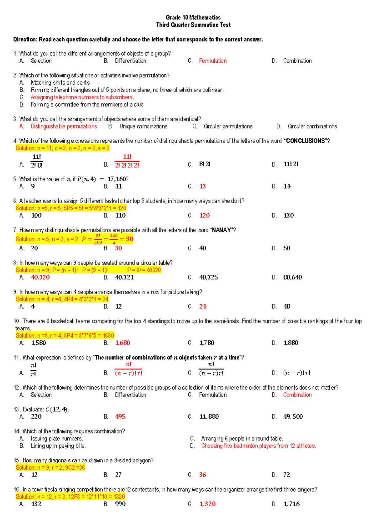 3rd-Quarter-Math-Reviewer - Grade 10 Mathematics Third Quarter ...