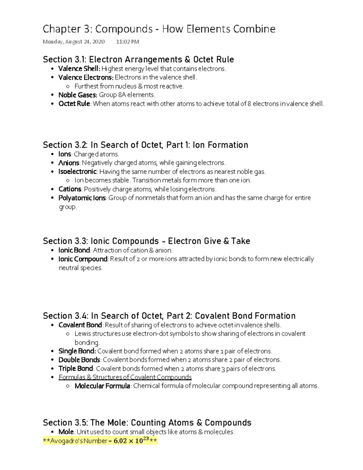 Chem3 - Professor Sen - Chapter 3: Compounds How Elements Combine ...