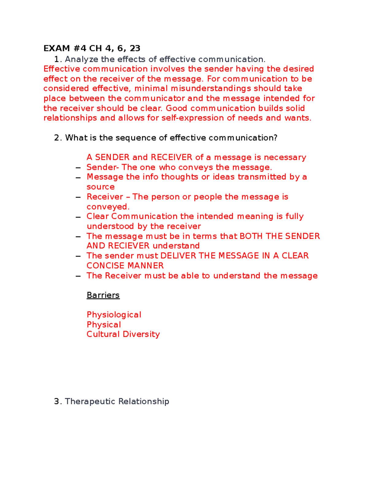 Anatomy EXAM 3 CH 4 6 23 - CH review for Exam - EXAM #4 CH 4, 6, 23 ...