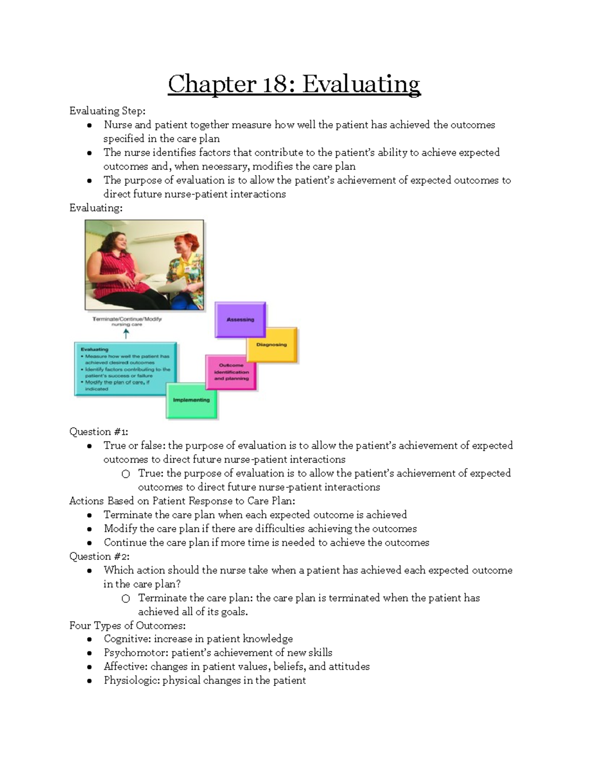 Chapter 18 Notes - Mrs. Lipsmeyer - Chapter 18: Evaluating Evaluating ...