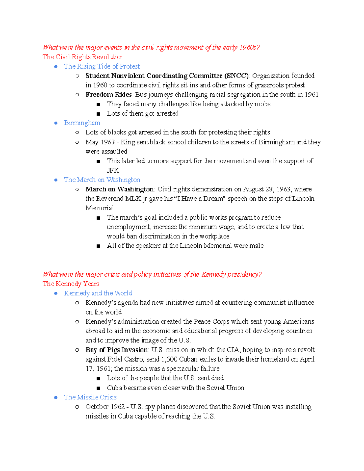 Give Me Liberty - Chapter 25 APUSH Notes - What were the major events ...
