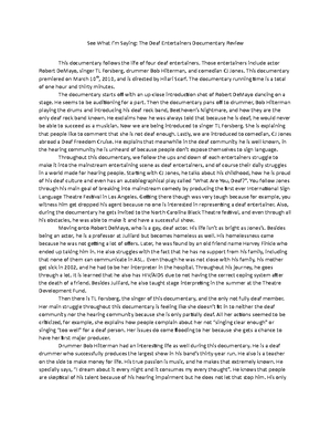 Attitudes and Biases as Barriers for Deaf People reflection - This ...