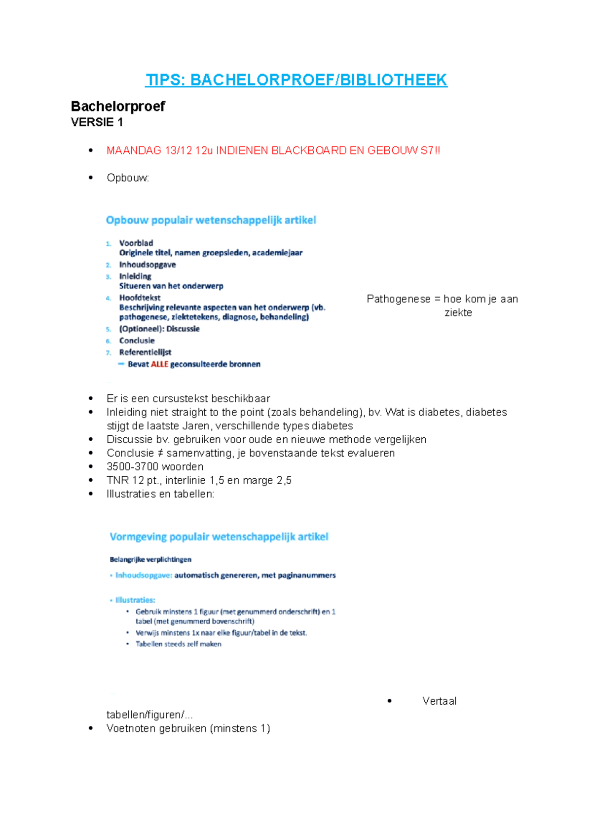 Tips verslag en bibliotheek - TIPS: BACHELORPROEF/BIBLIOTHEEK Bachelorproef VERSIE 1 MAANDAG 13/ ...