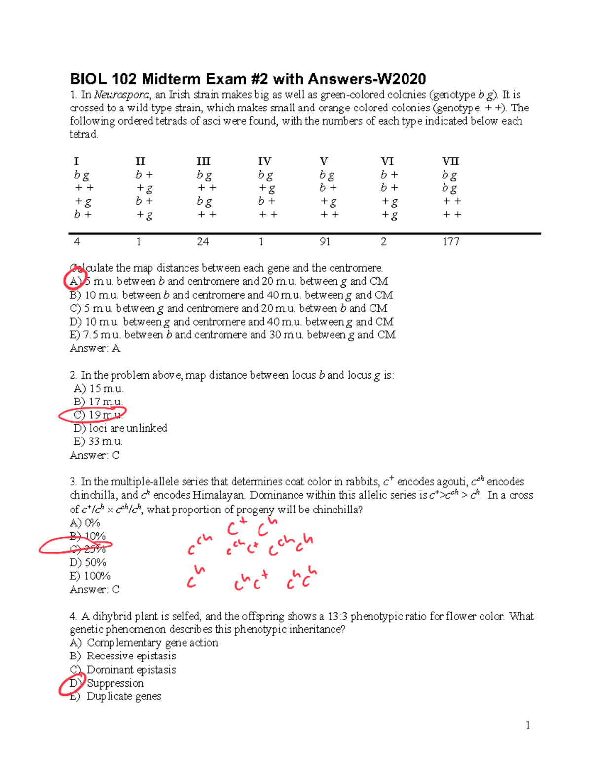 Practice+midterm+2+with+Answers - BIOL 102 Midterm Exam #2 with Answers ...