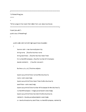 CS 219 Unit 4 Ch 13 Assignment UT 2016 - Unit 4 Chapter 13 Assignment Grading Information: This ...