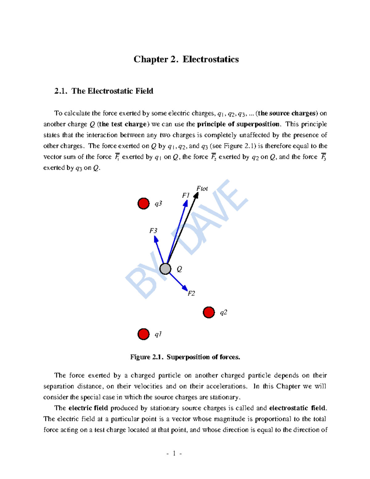 PHY 102 Electrostatics 2. (1) By Dave - Chapter 2. Electrostatics 2. The Electrostatic Field ...