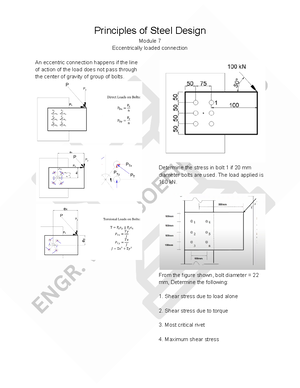 Steel Design Module 10 - lecture notes - Principles of Steel Design ...