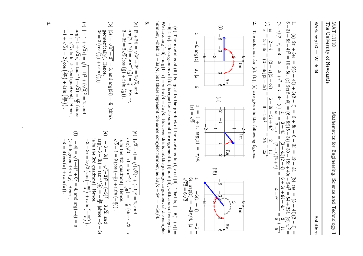 Workshop 03 Week 04 Solution - MATH Mathematics for Engineering ...